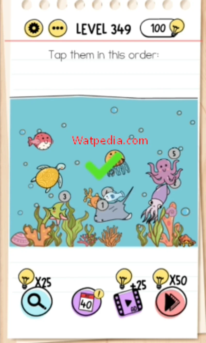 Brain Test Level 349 Tap them in this order