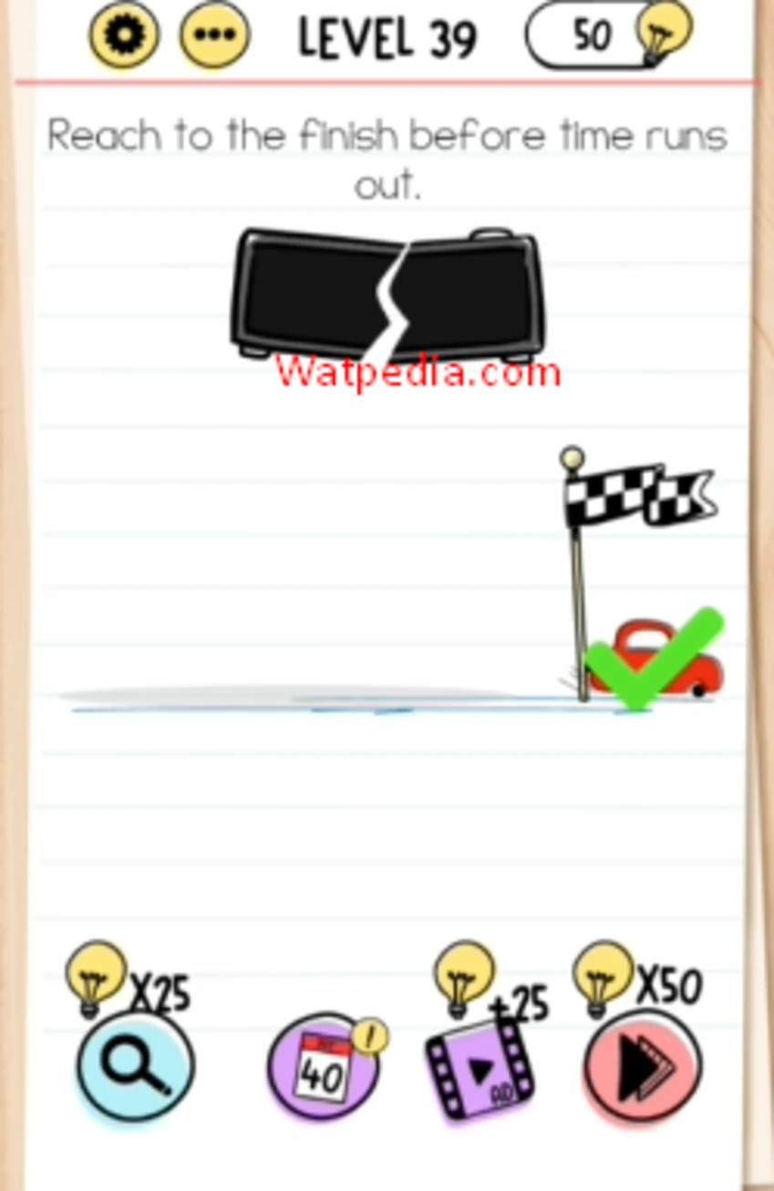 Brain Test Level 39 Reach to the finish before time runs out